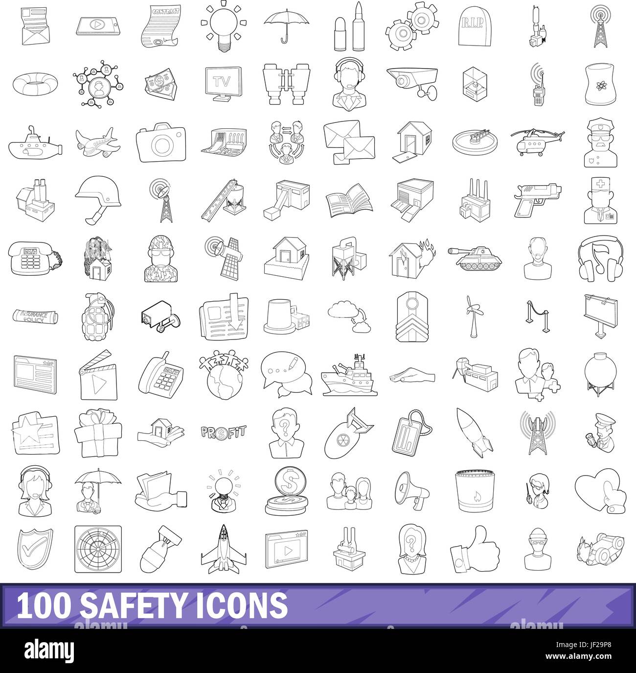 Job safety line icons Stock Vector Images - Alamy