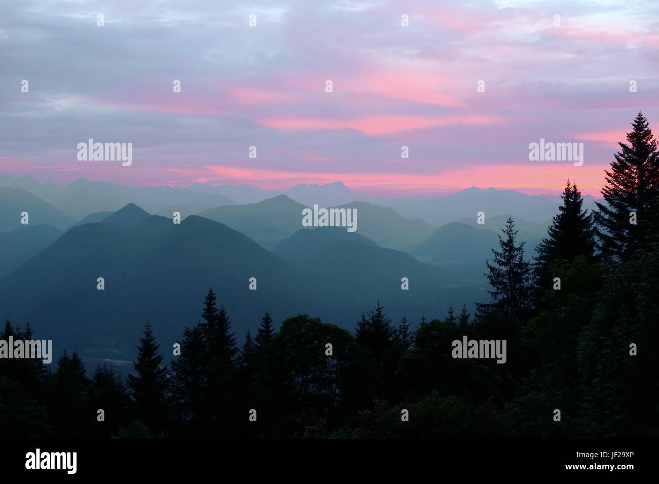 evening in the alps Stock Photo - Alamy