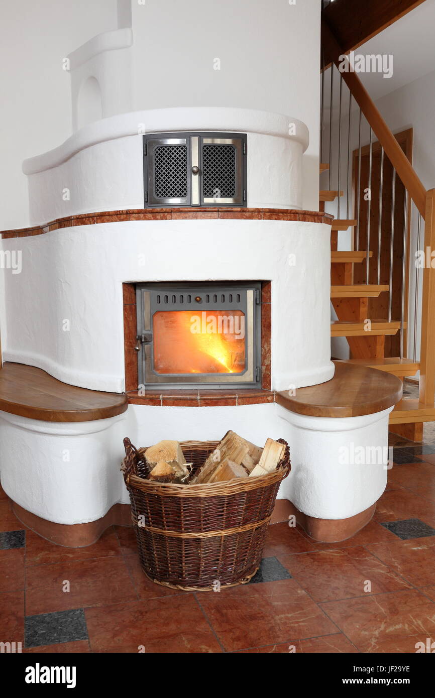 fire place in living room Stock Photo - Alamy