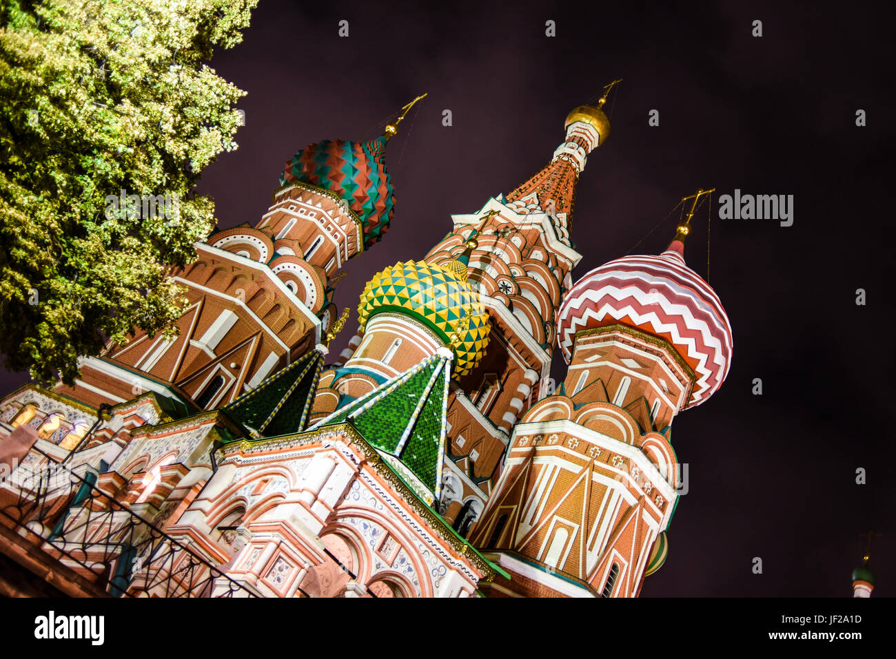 Basilica of St. Basil the Blessed in Moscow Russia by night Stock Photo ...