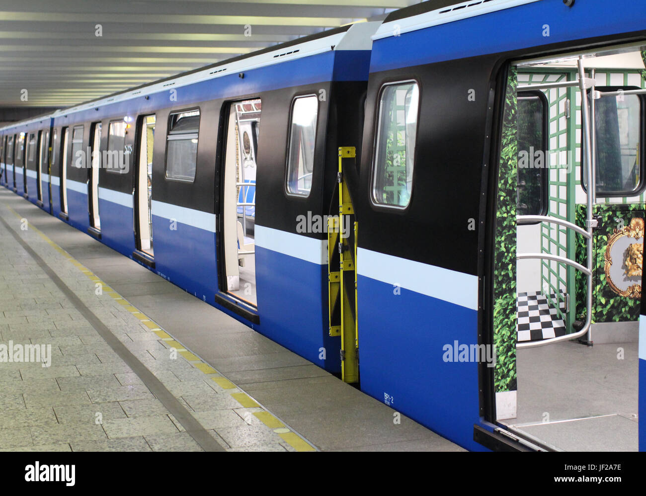 Subway train at the station Stock Photo - Alamy