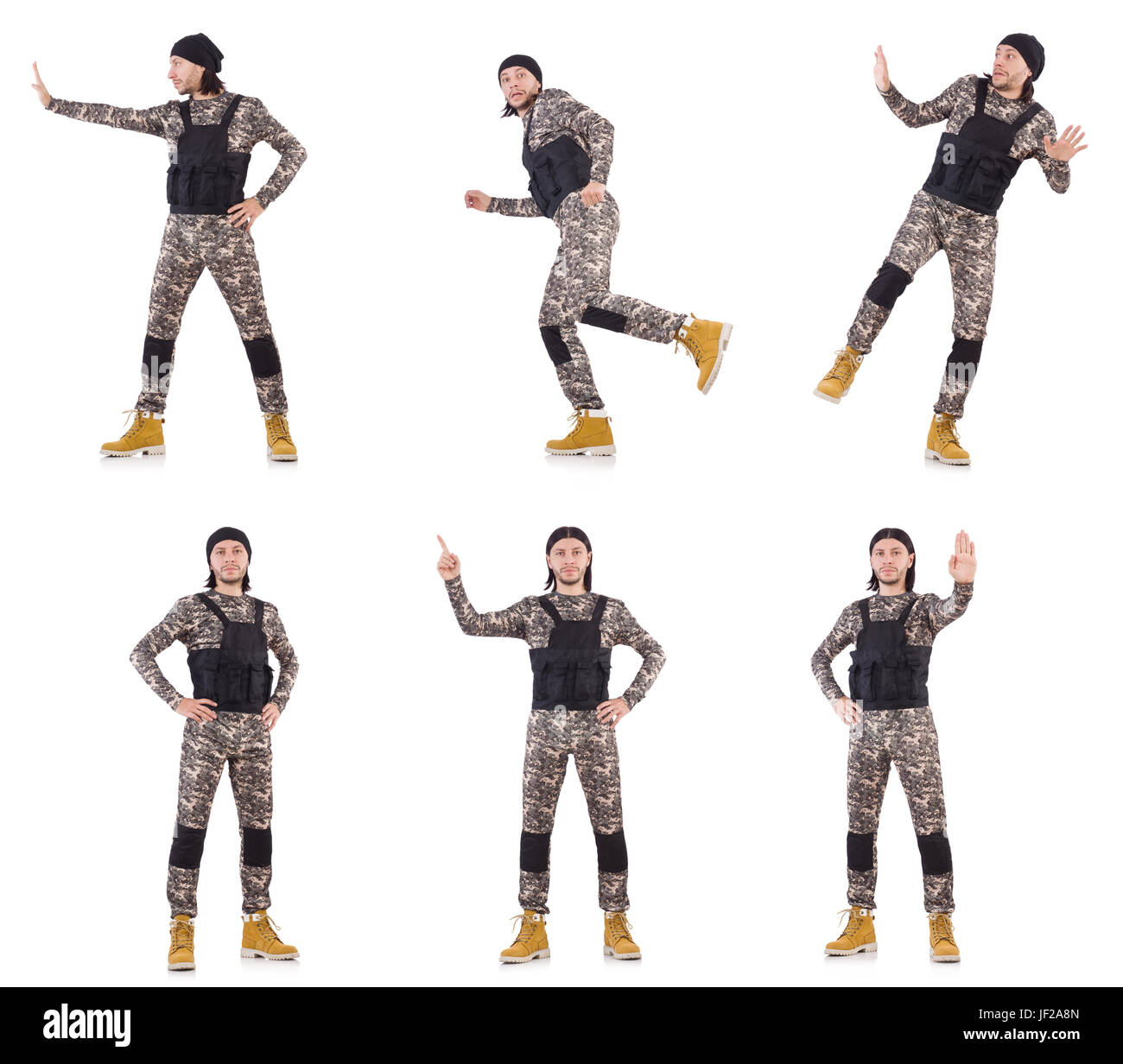 Soldier isolated on the white background Stock Photo - Alamy