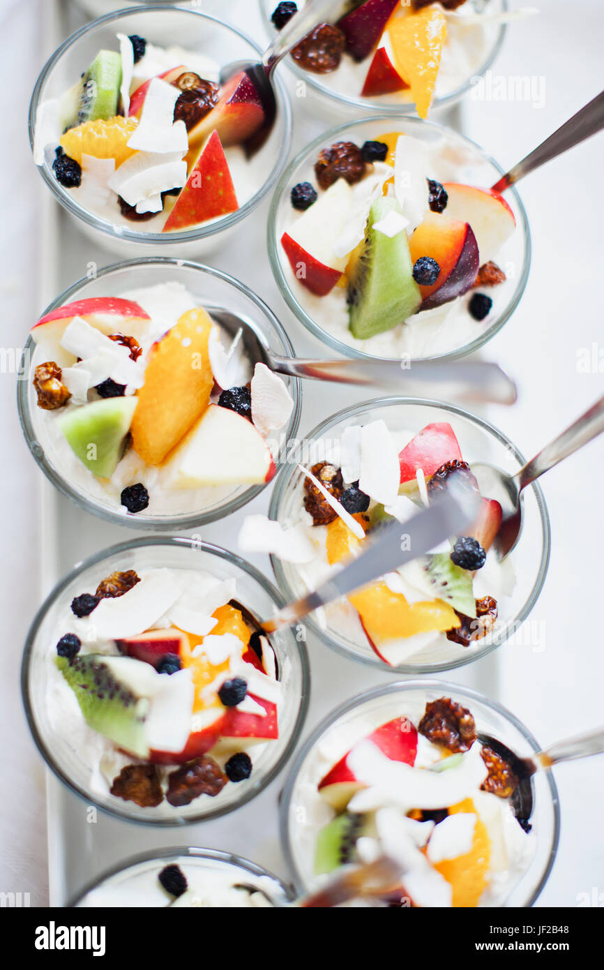 Desserts with fruits Stock Photo - Alamy