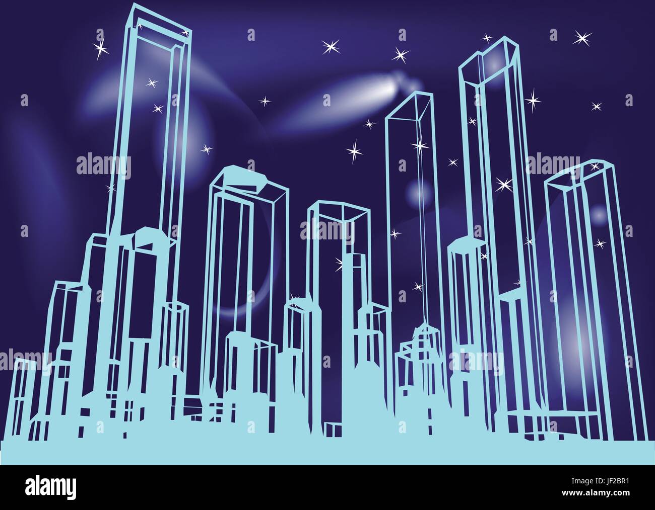 city, town, space, modern, modernity, night, nighttime, illustration ...