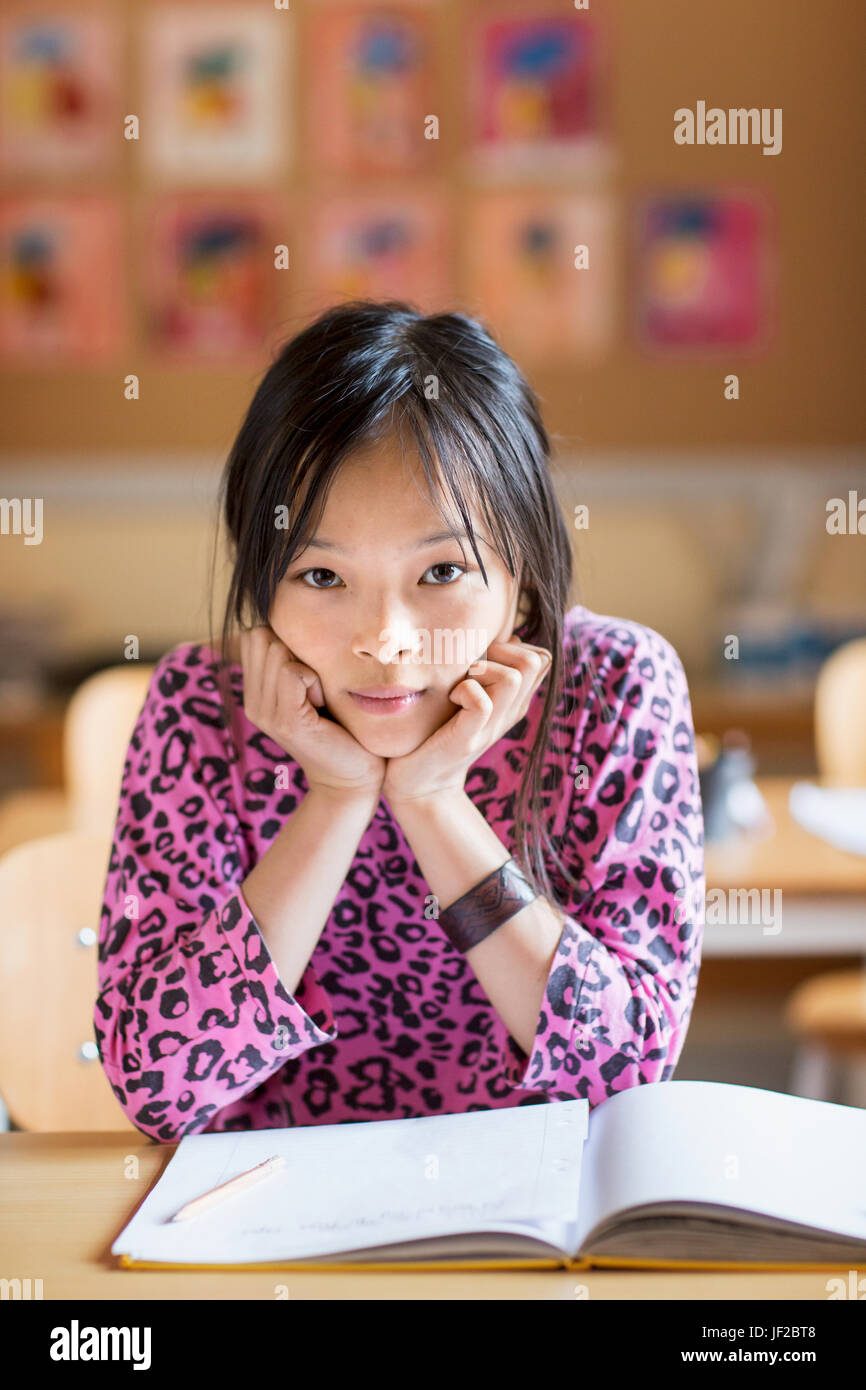 Girl in class Stock Photo - Alamy