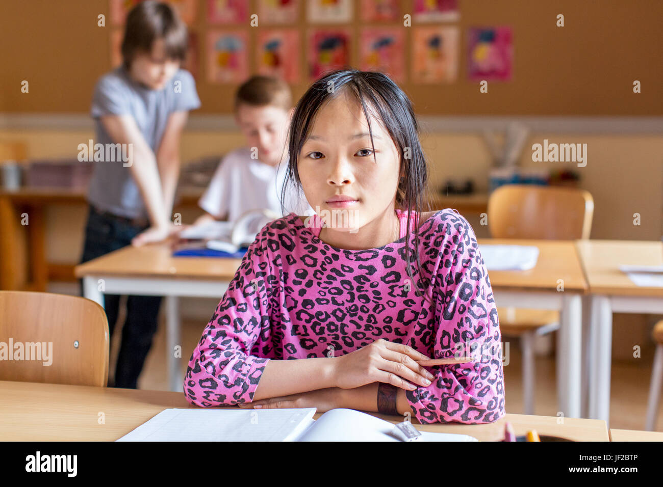 Girl in class Stock Photo - Alamy