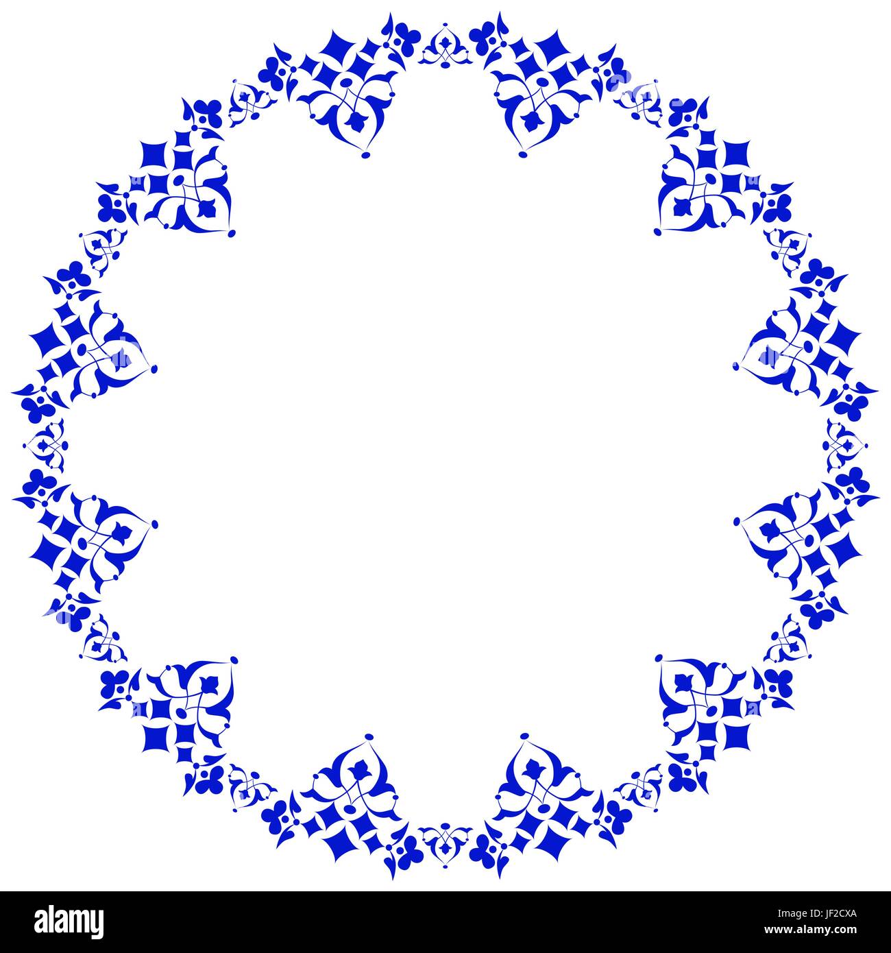 blue, antique, pattern, oriental, frame, framework, border, design ...
