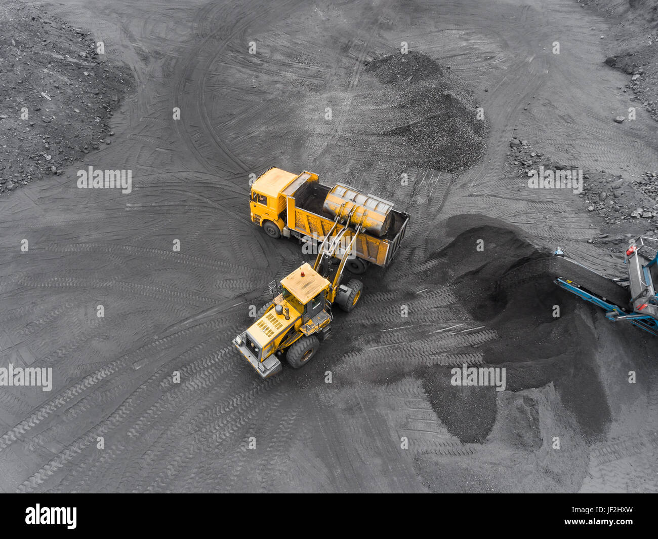 Open pit mine, breed sorting, mining coal, extractive industry Stock ...