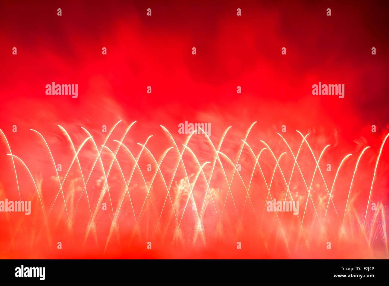 Red firework display Stock Photo - Alamy