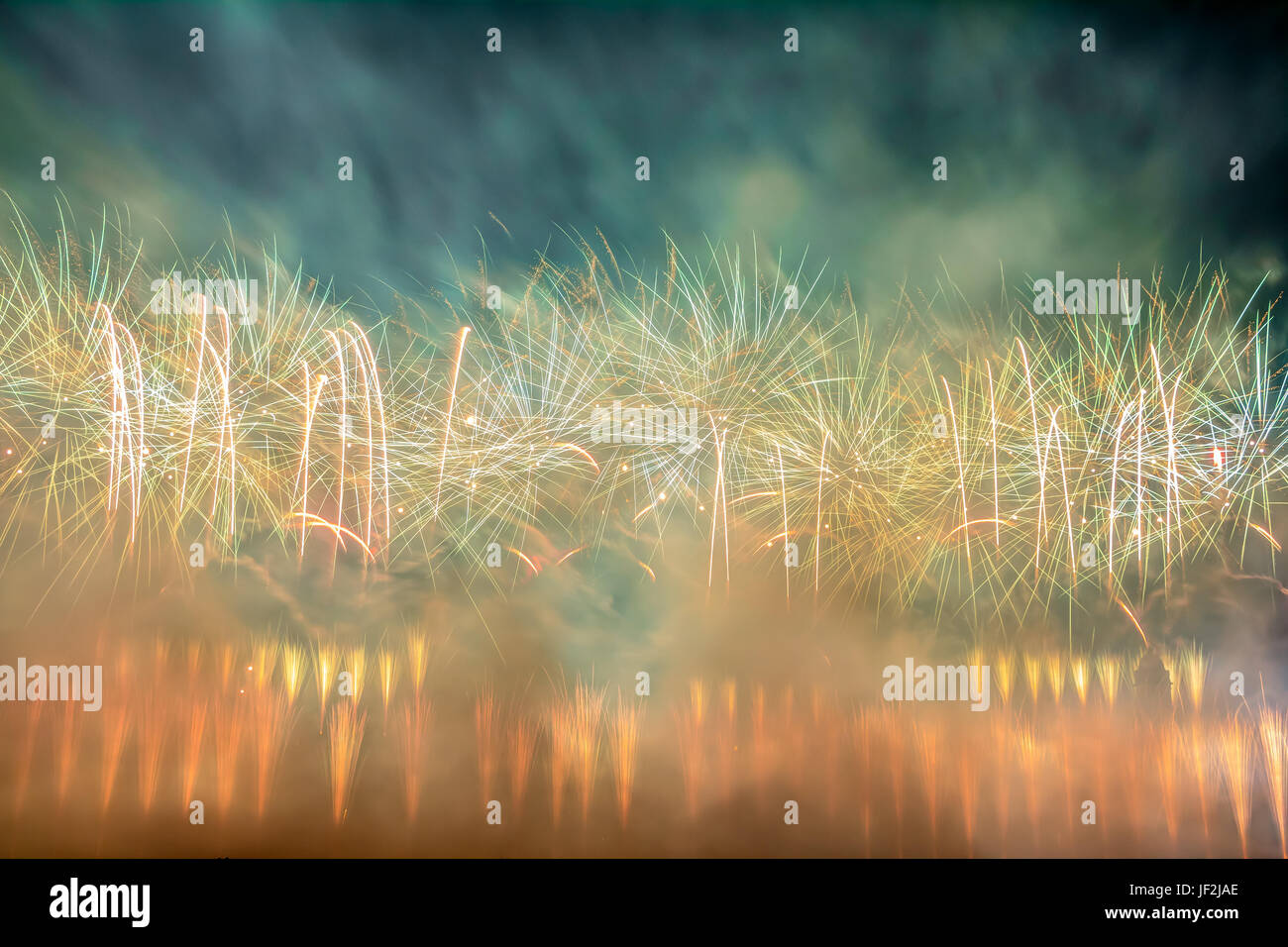 Colorful firework display Stock Photo - Alamy