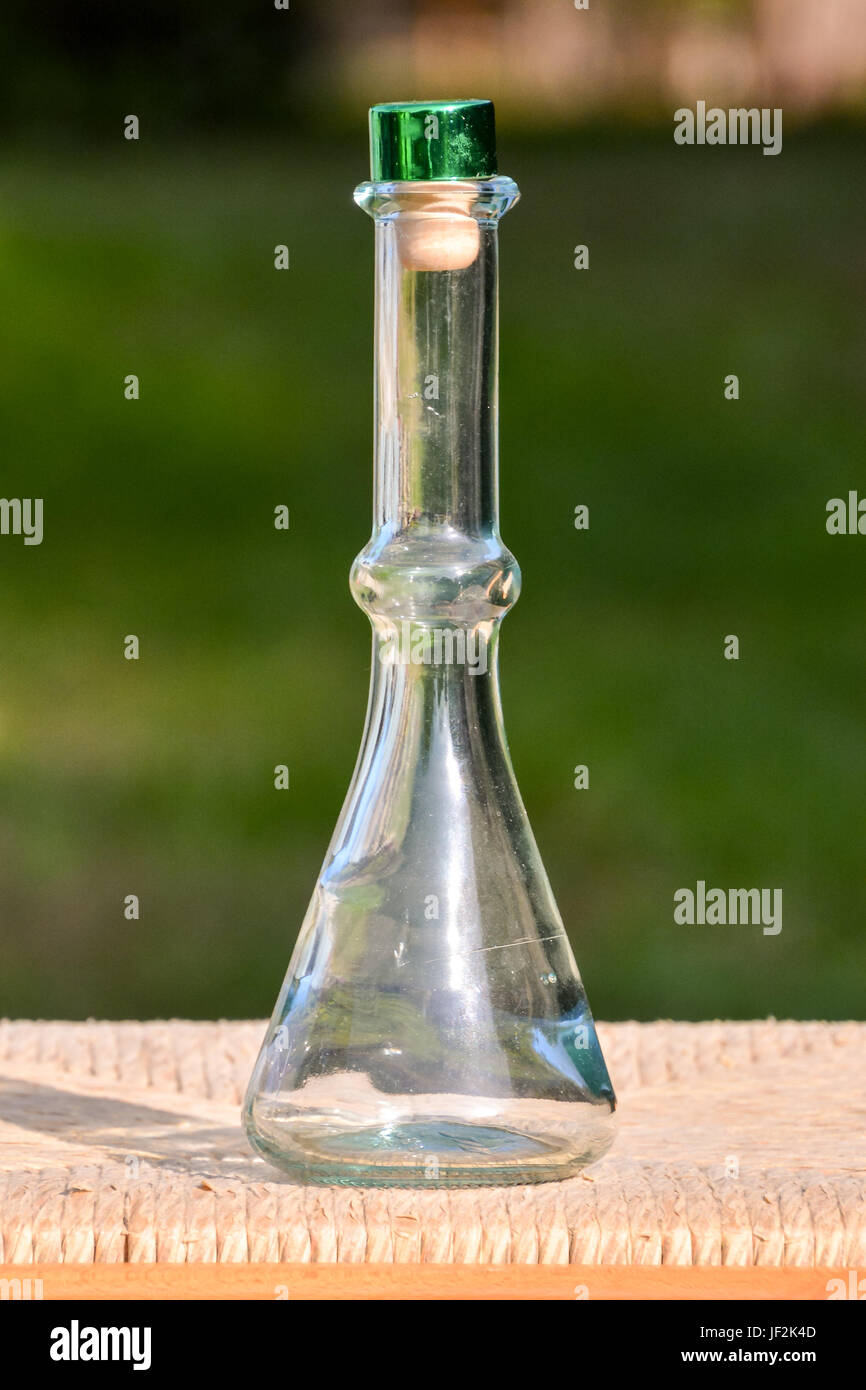 Vintage Old Fashioned Glass Bottle Stock Photo - Alamy