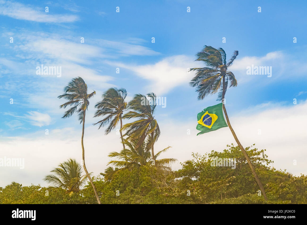 Blue sky background with brazil flag hi-res stock photography and ...