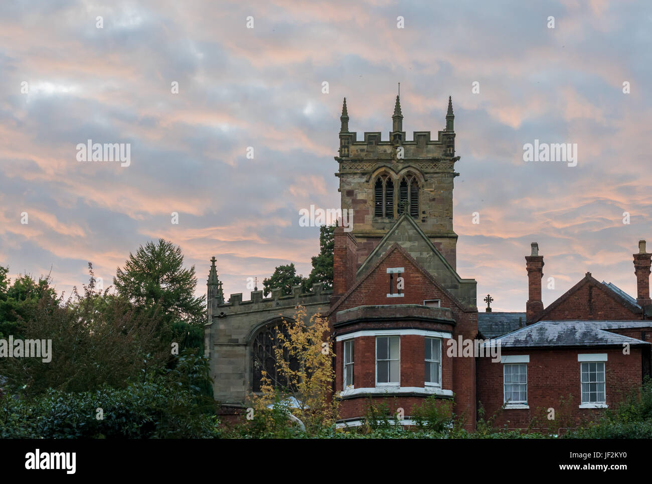 Ellesmere Shropshire Parish Church tower Stock Photo - Alamy