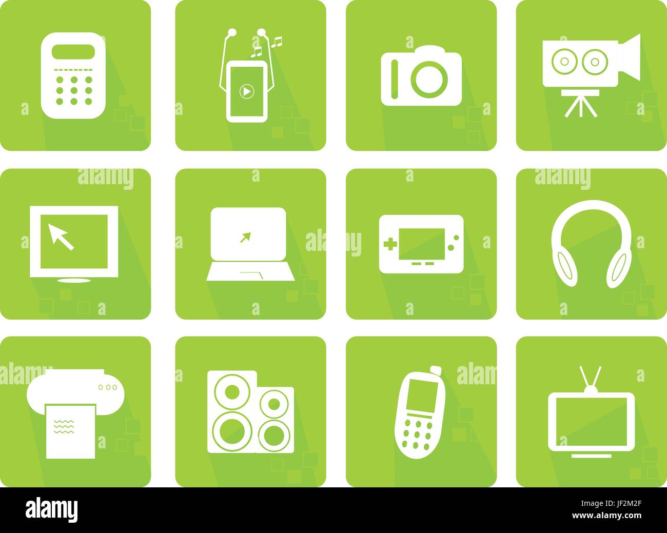 set, icons, elements, telephone, phone, PC, computers, computer, object ...