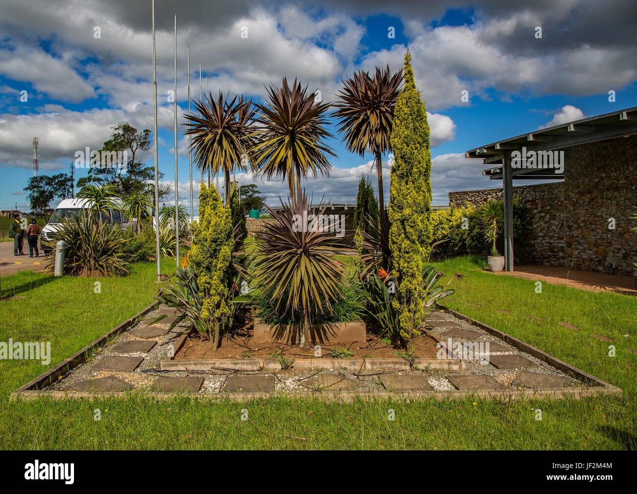 Flowers and trees at the Nelson Mandela Museum in Qunu in South Africa ...