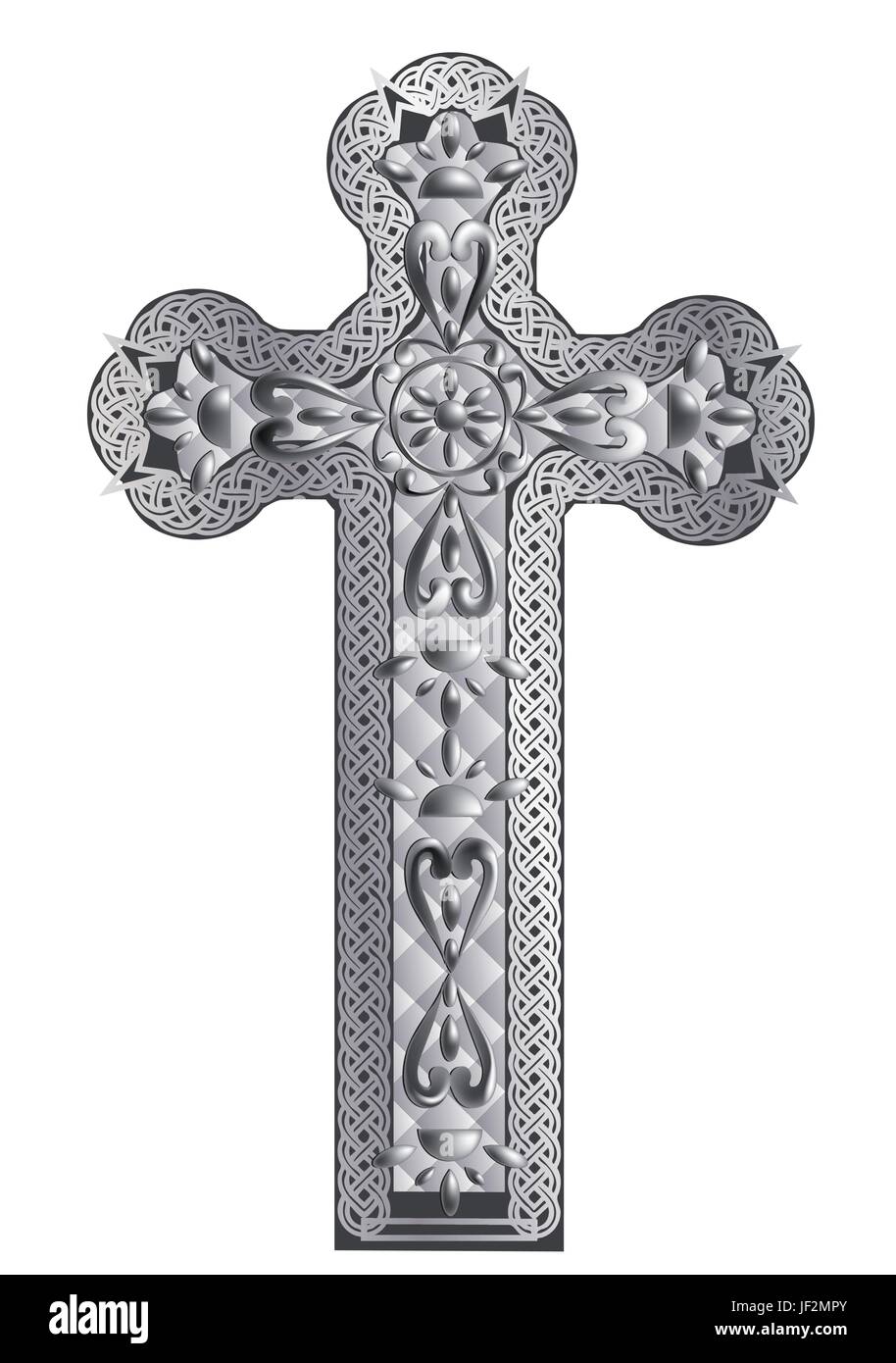 Ornate silver cross Stock Vector Images - Alamy