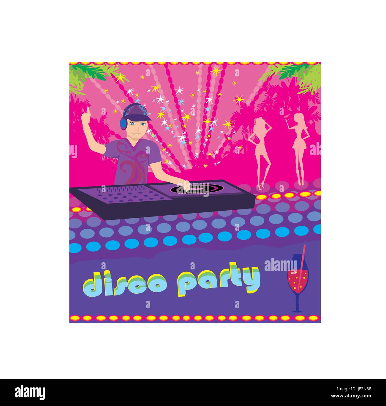 dj and girls dancing at a party Stock Vector Image & Art - Alamy