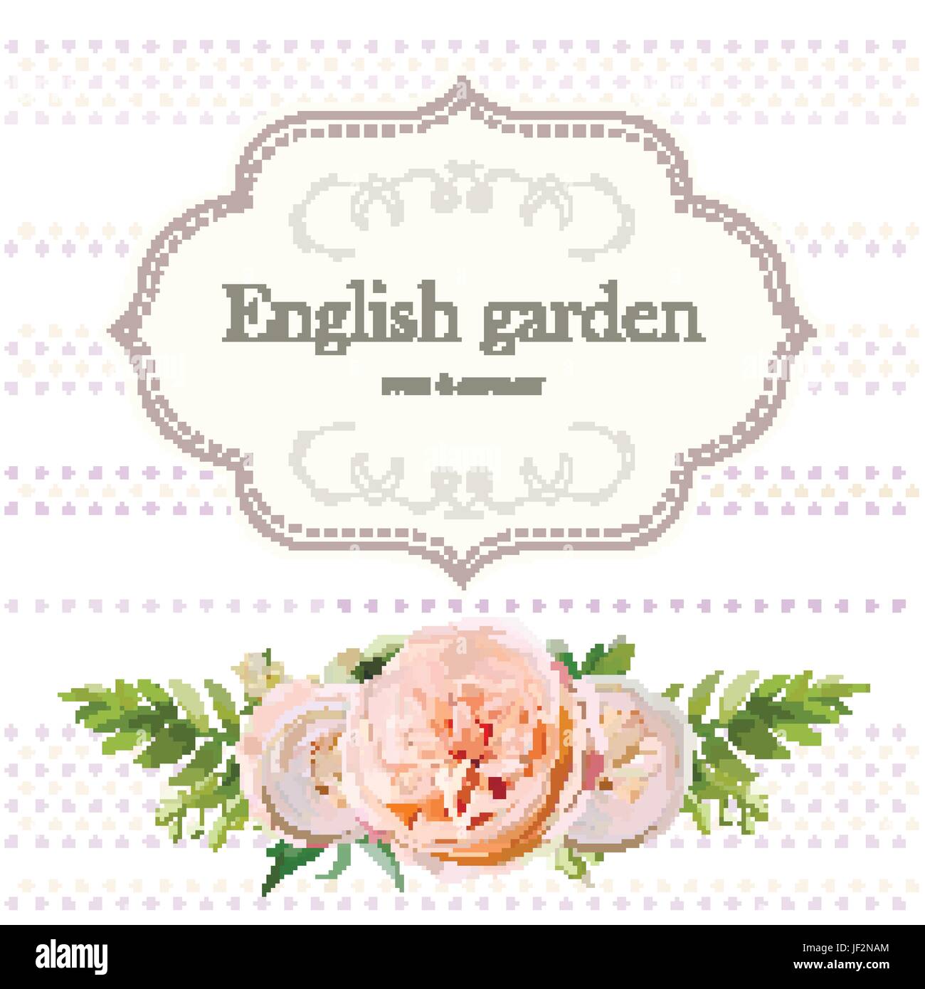 Floral card frame pink Stock Vector Images - Alamy