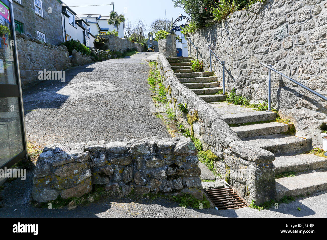 Steps leading up Garrison Hill, Hugh Town, St. Mary's, Isles of Scilly ...