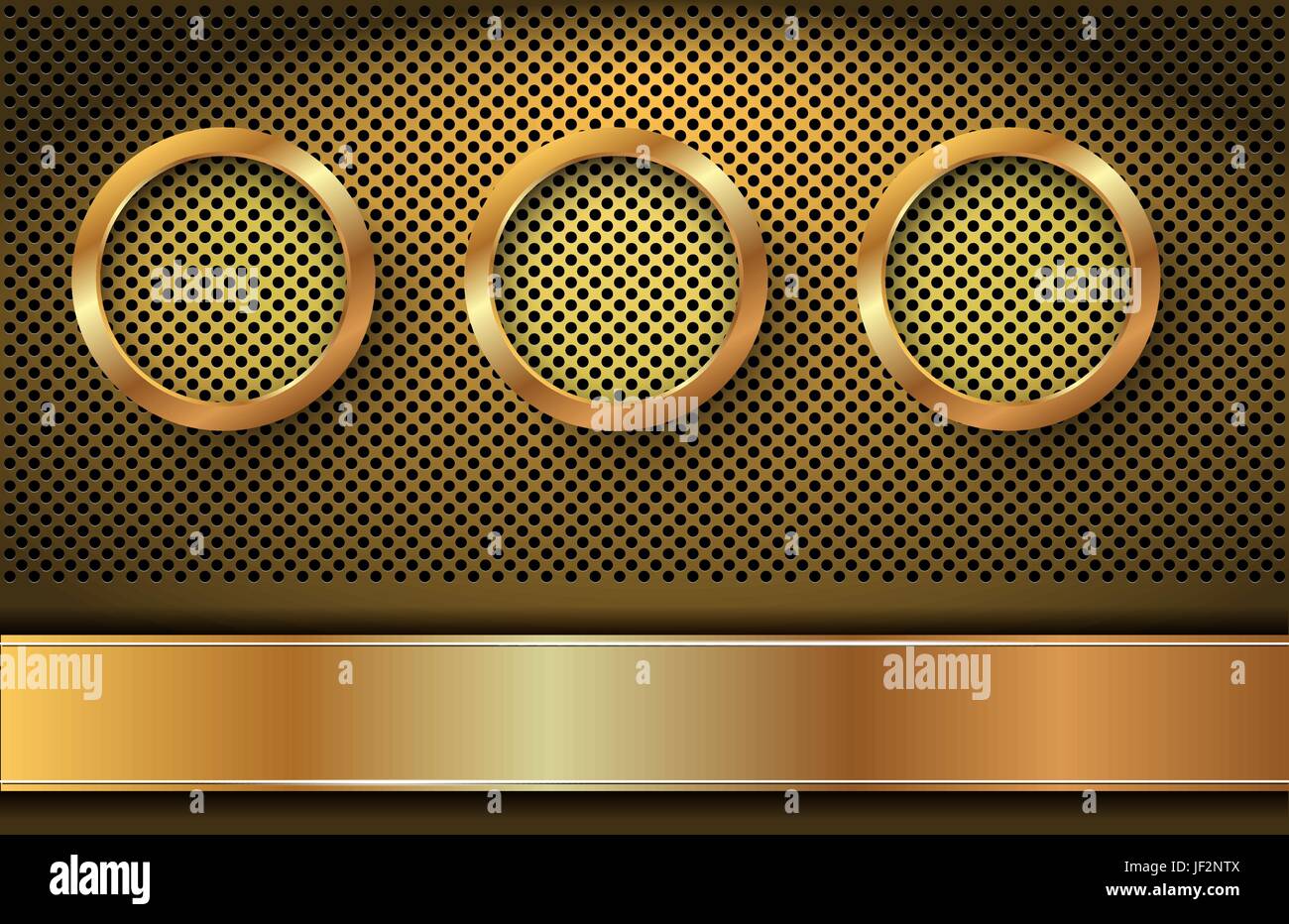 ring, three, circle, element, metallic, gold, grating, grate, grid ...