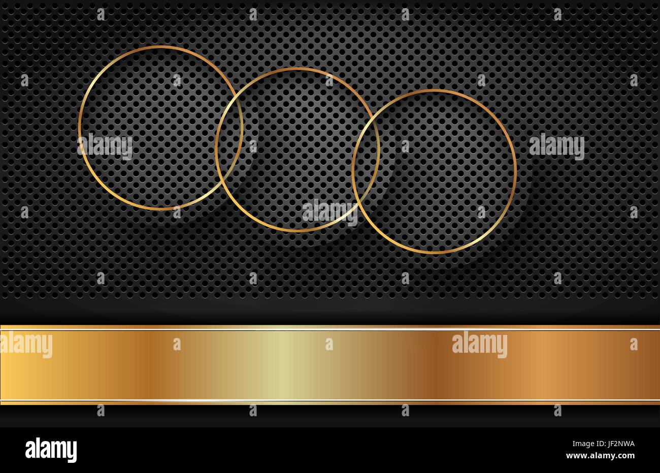 ring, three, circle, element, metallic, gold, grating, grate, grid ...