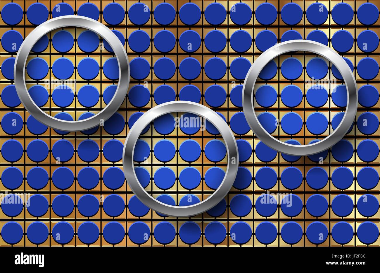 blue, ring, three, circle, metallic, backdrop, background, gold, blue ...