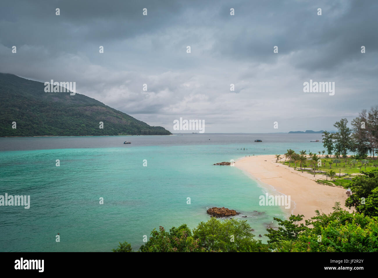Aerial view of beautiful sunset beach on Lipe Island in Satun,Thailand ...