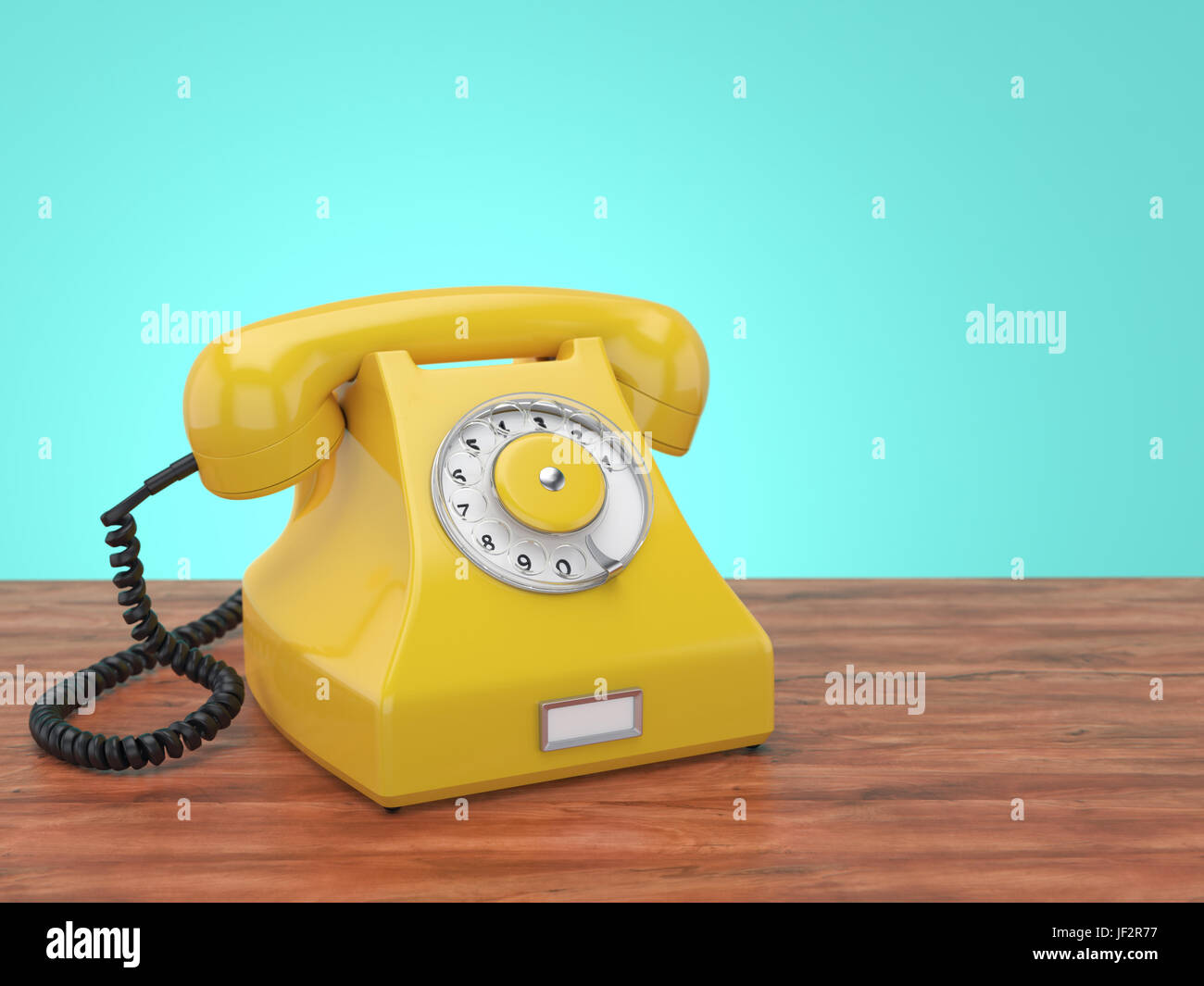 3D rendering old yellow phone Stock Photo - Alamy