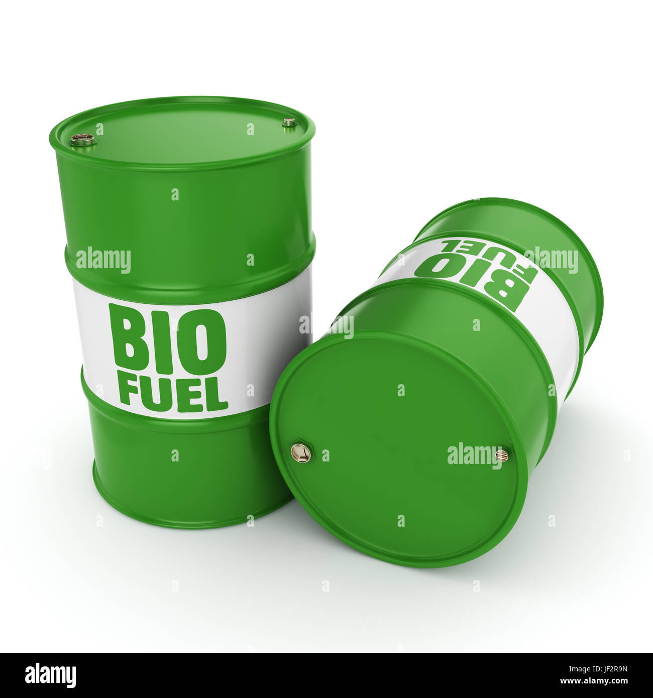 3D rendering barrels of biofuels Stock Photo - Alamy
