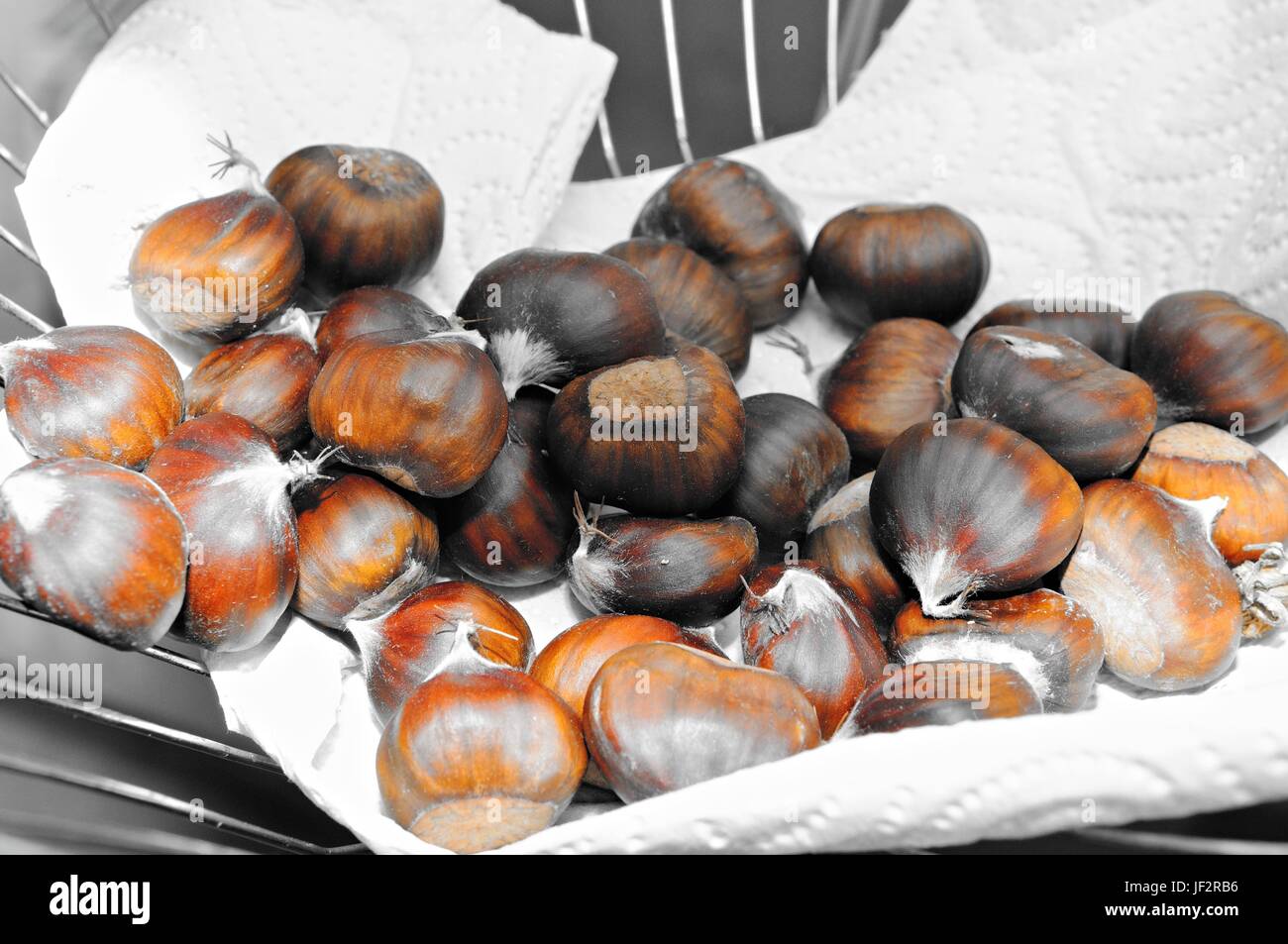 Box with chestnuts Stock Photo - Alamy
