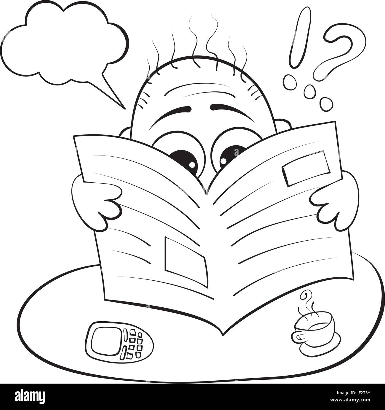 Reading paper black man Stock Vector Images - Alamy