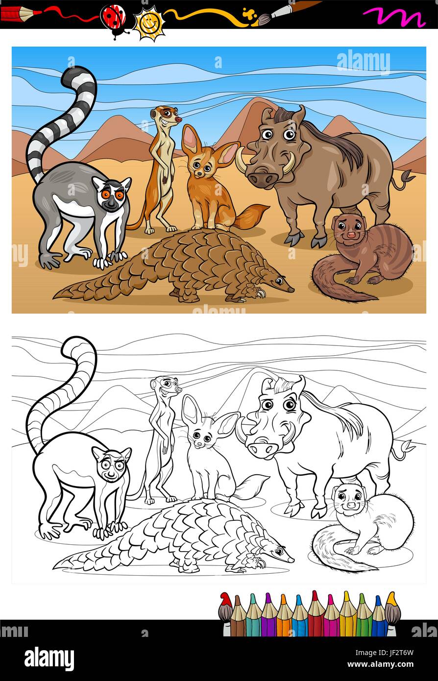 African animals coloring page set hi-res stock photography and images ...