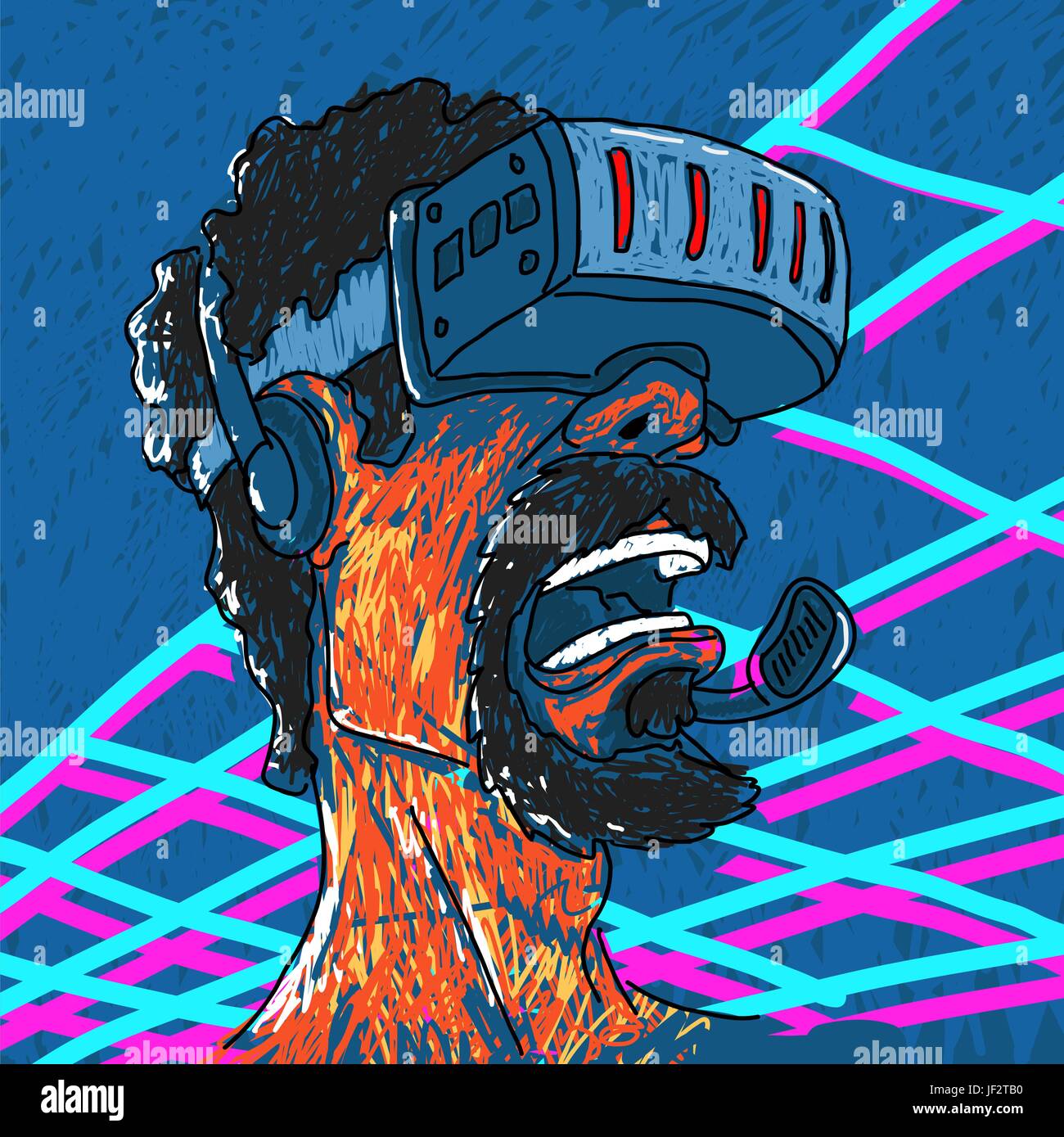 Reality virtual man concept Stock Vector Images - Alamy