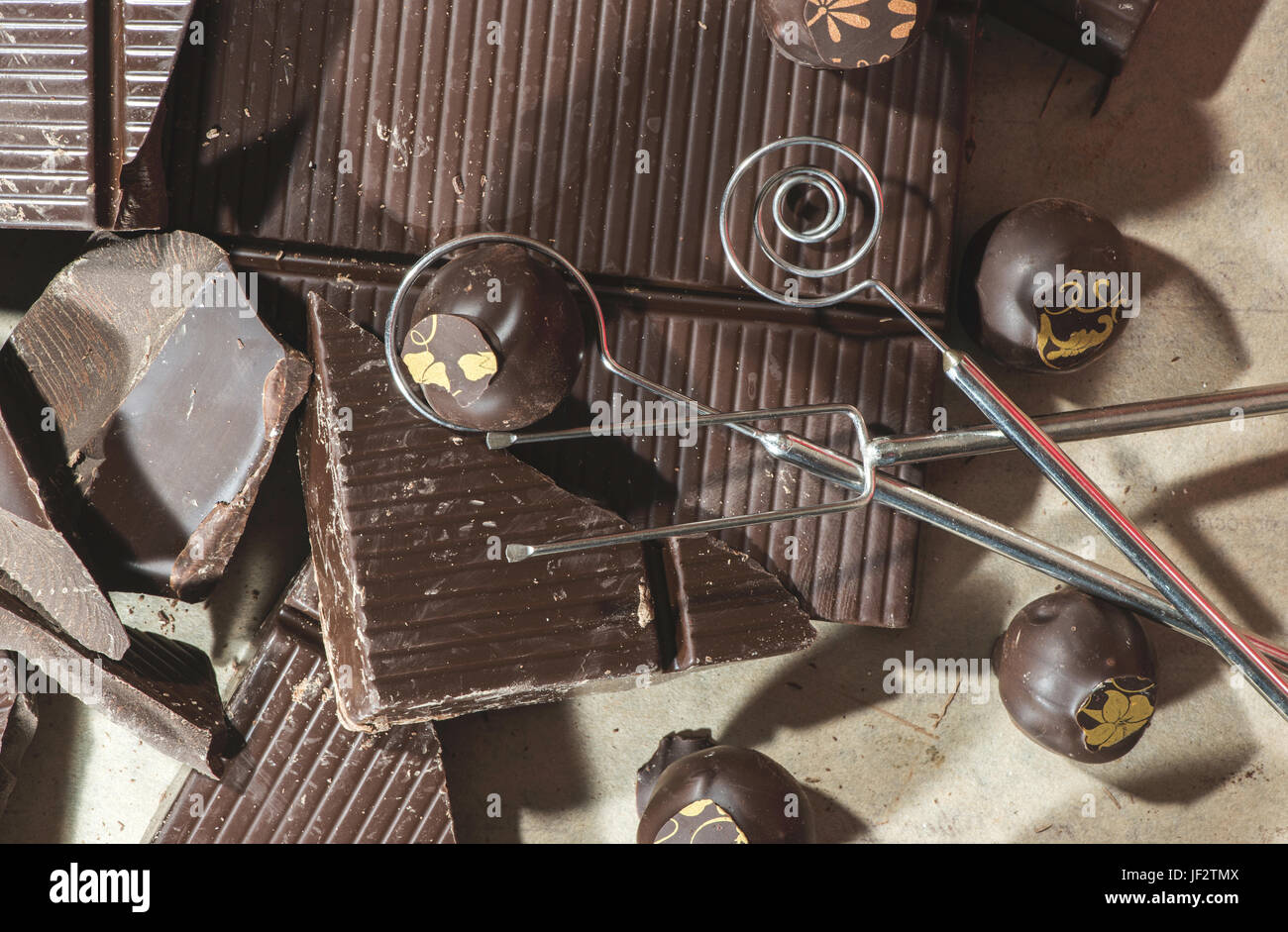 Tools for making chocolates Stock Photo - Alamy