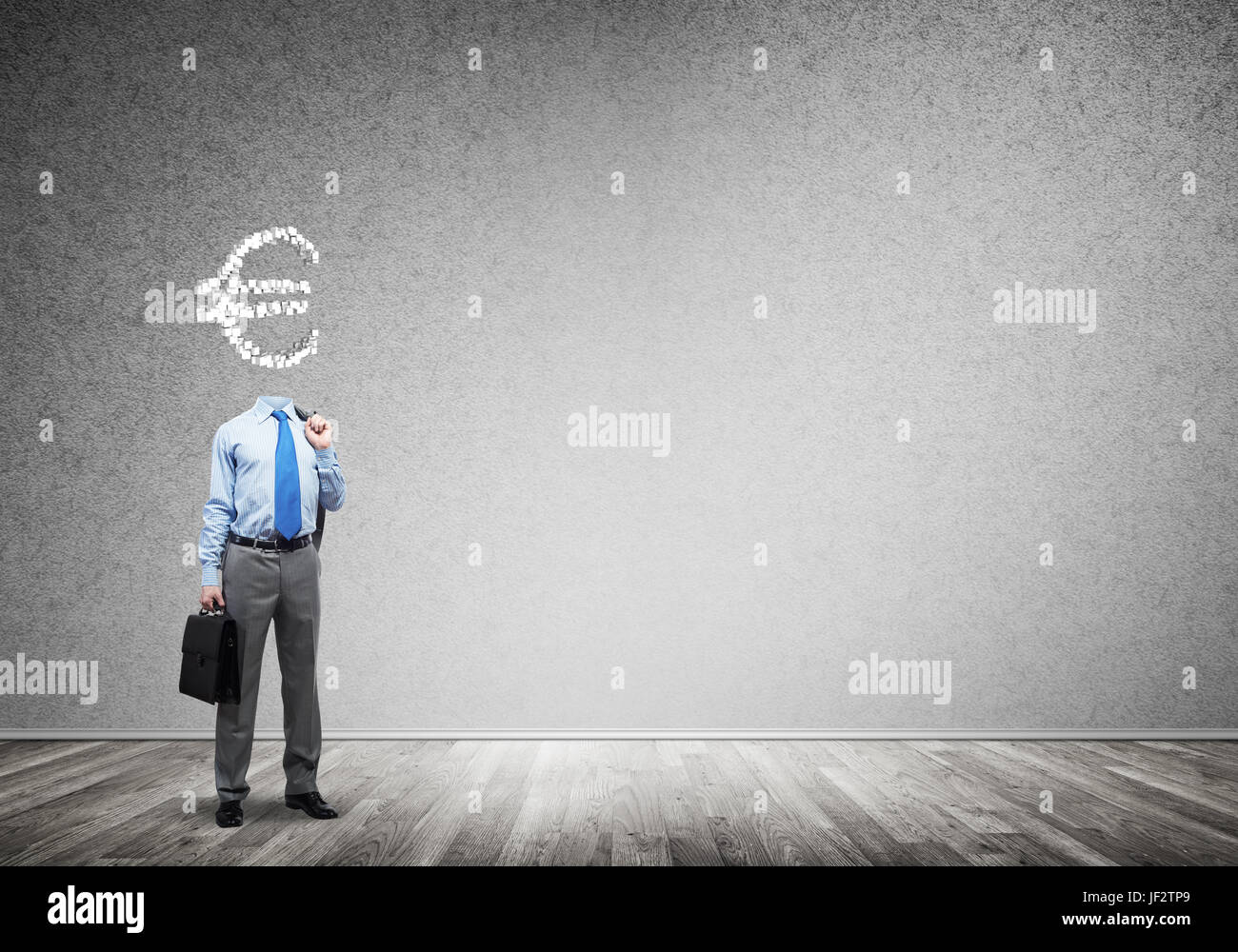 Faceless businessman with euro sign instead of head Stock Photo - Alamy