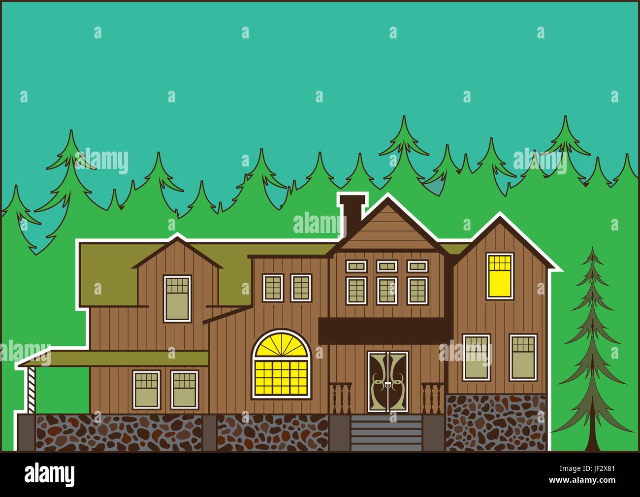 Large stonework building Stock Vector Images - Alamy