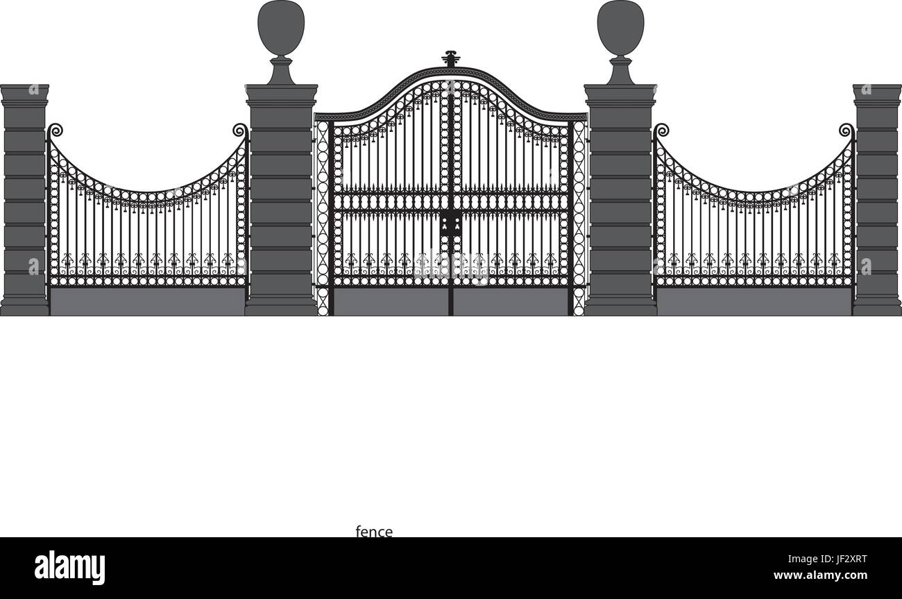Iron gate in black Stock Vector Images - Alamy