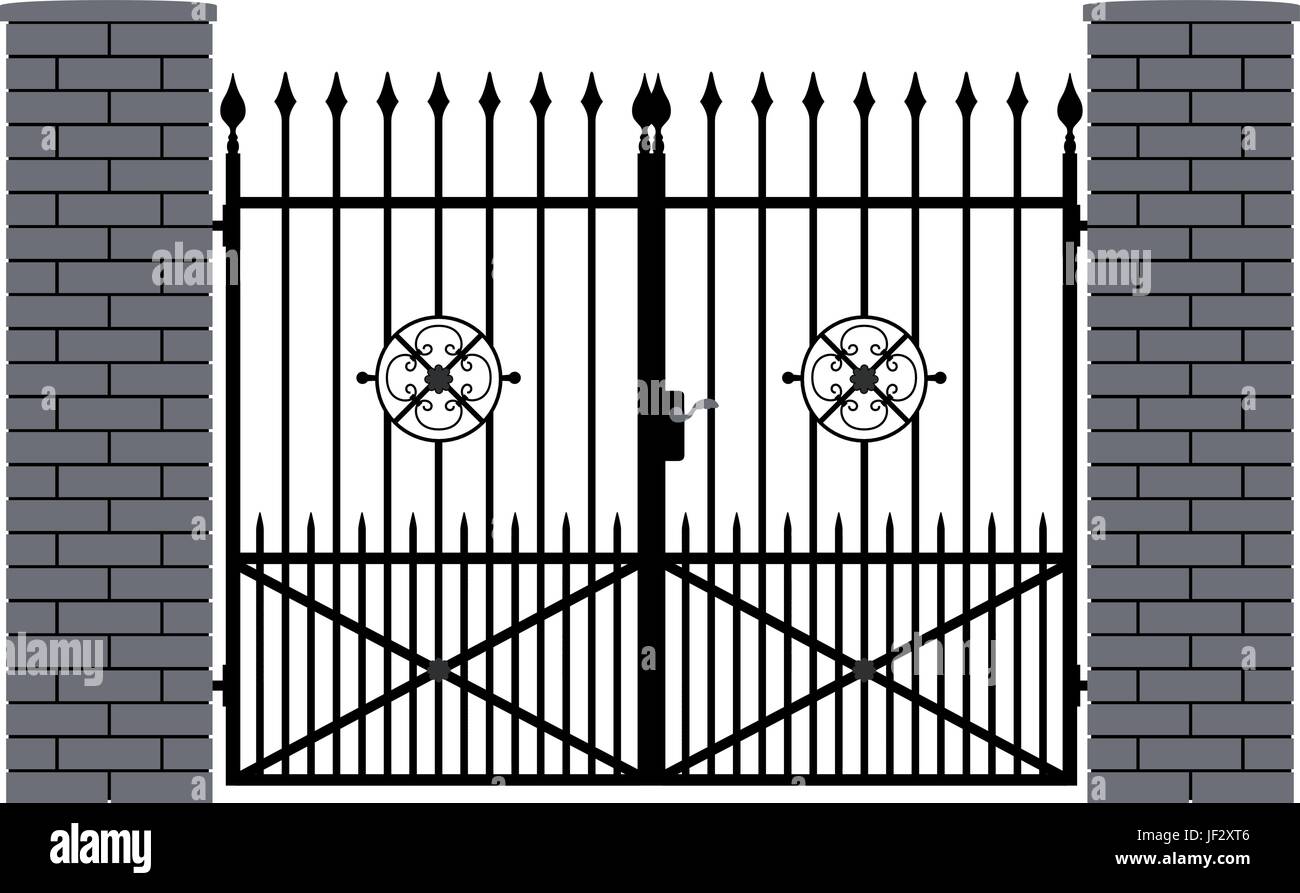 Chateau door gate Stock Vector Images - Alamy