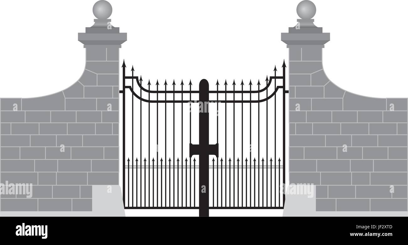 Gate entrance to cemetery Stock Vector Images - Alamy