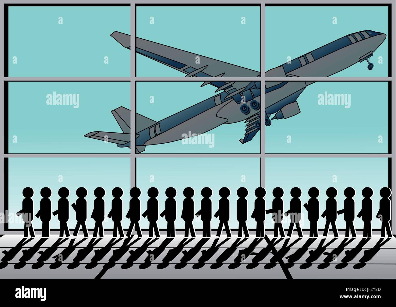 Aircraft queue Stock Vector Images - Alamy