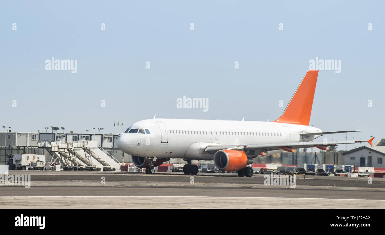 Plane before takeoff Stock Photo - Alamy