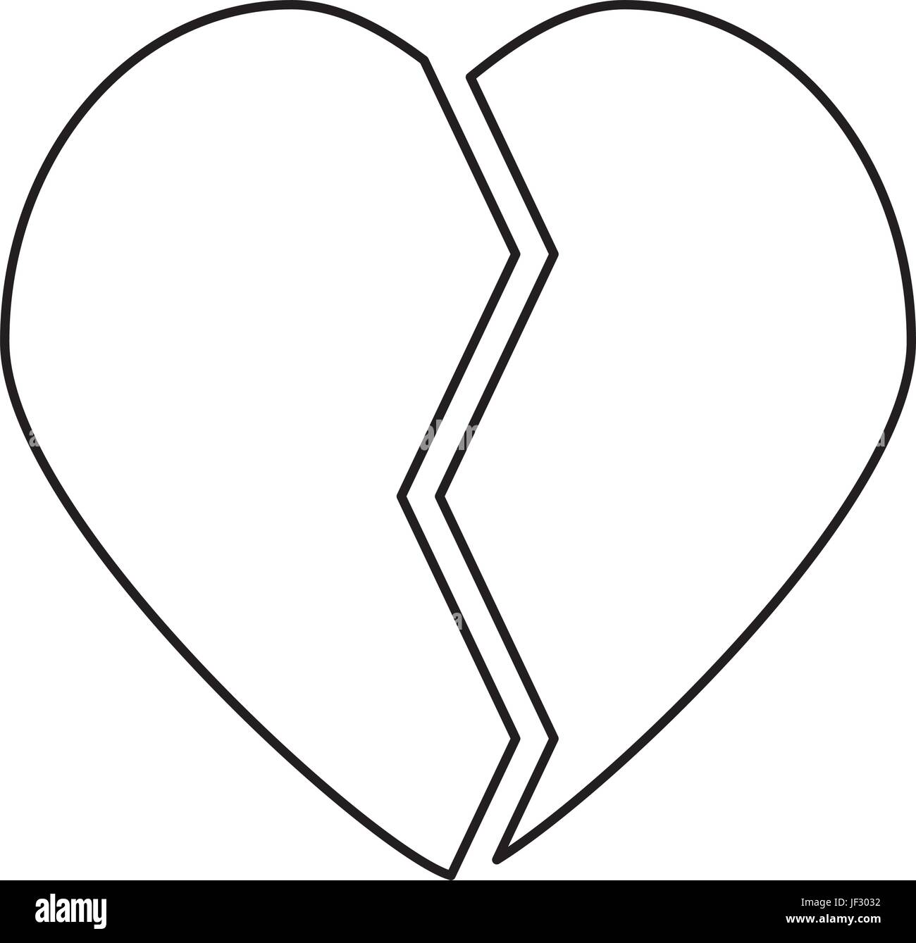 Heart broken symbol Stock Vector Image & Art - Alamy