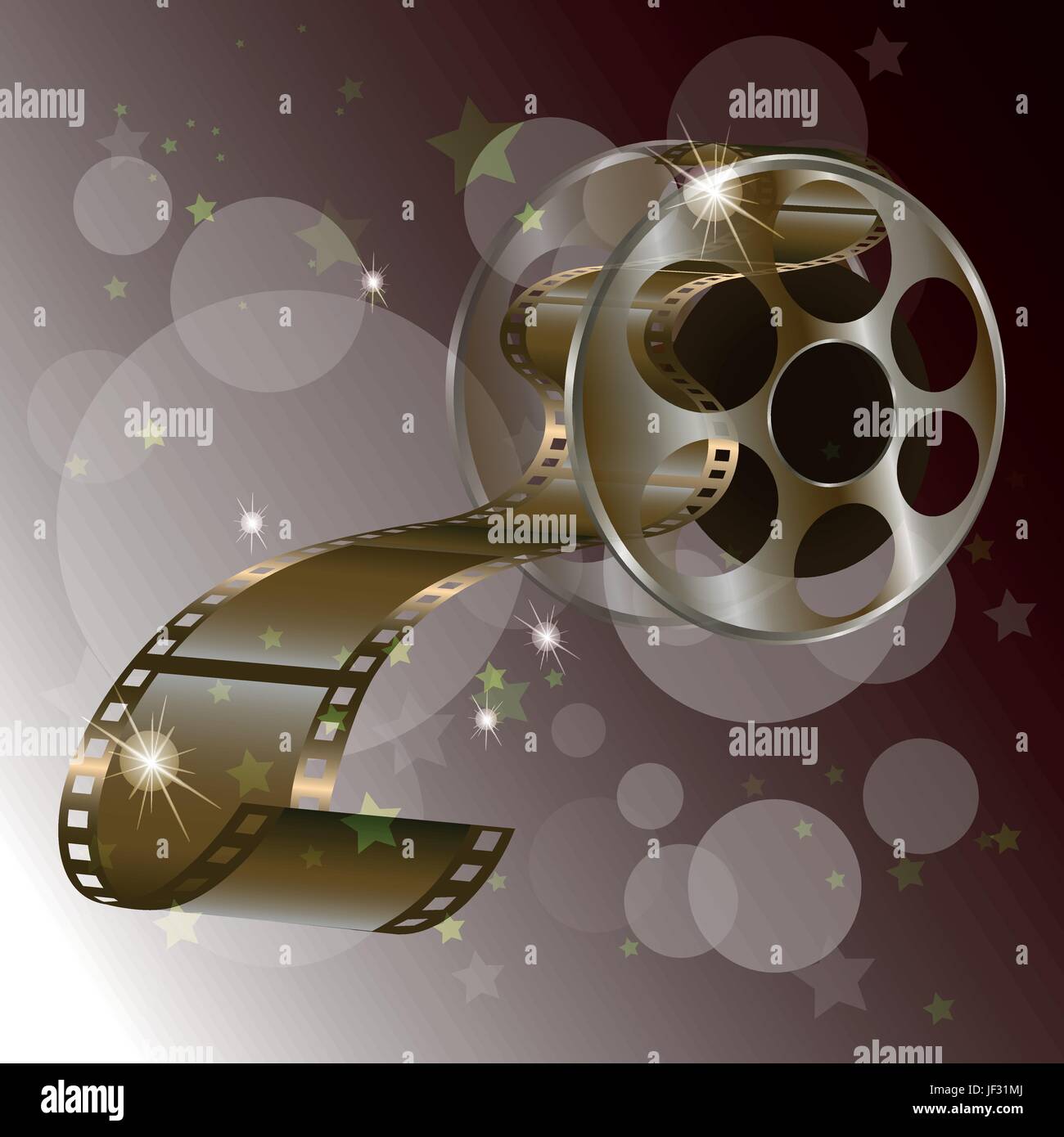 Movie reel film with stars concept,vector isolated on red background ...