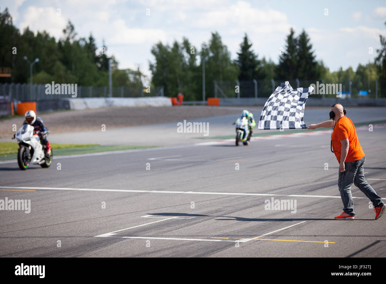 Car Race Track Finish Line