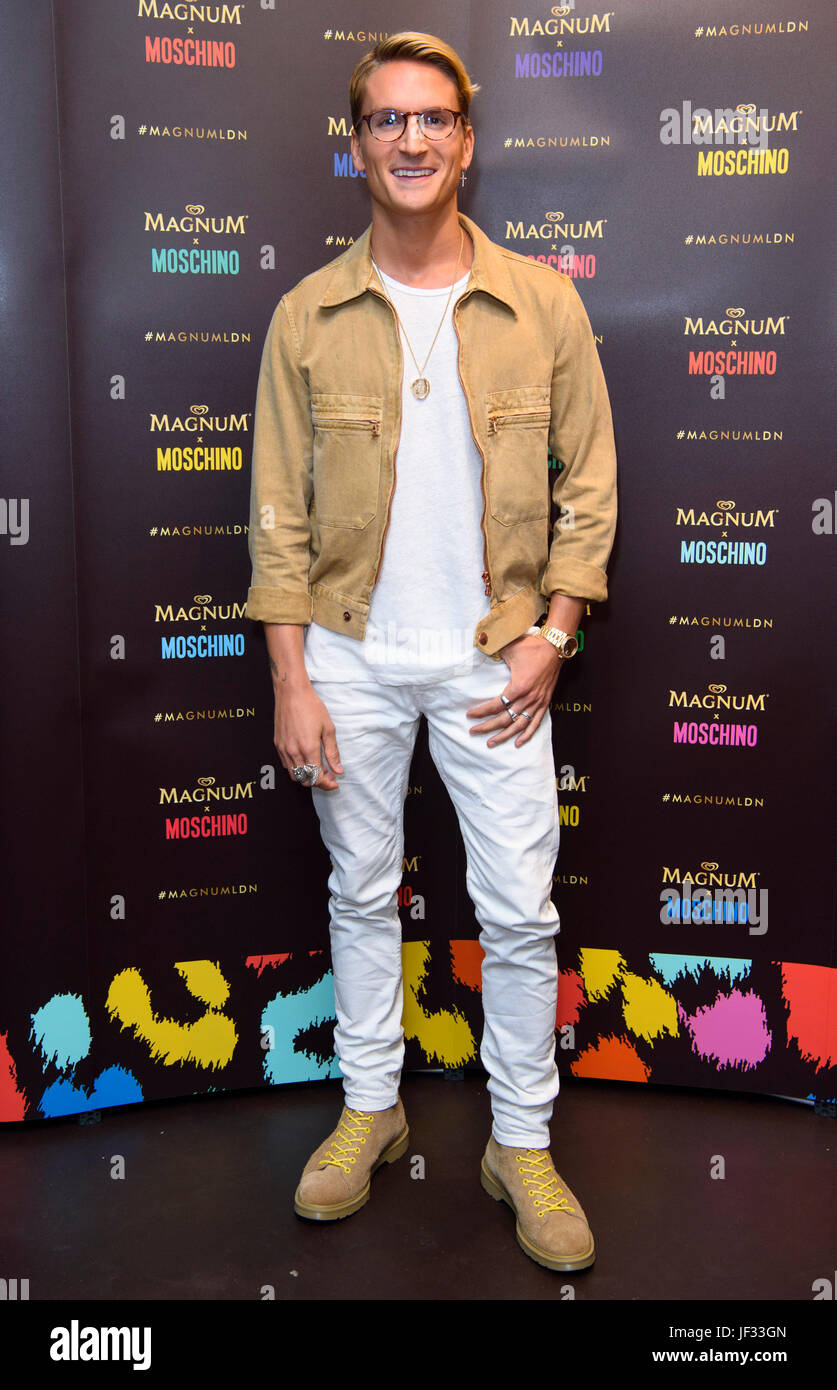 EDITORIAL USE ONLY Oliver Proudlock attends the launch of the Magnum X ...