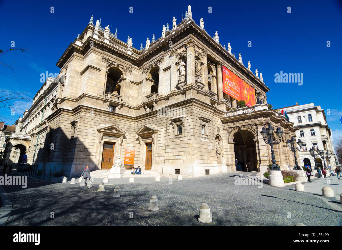 BUDAPEST, HUNGARY - FEBRUARY 22, 2016: Hungarian State Opera House is a ...