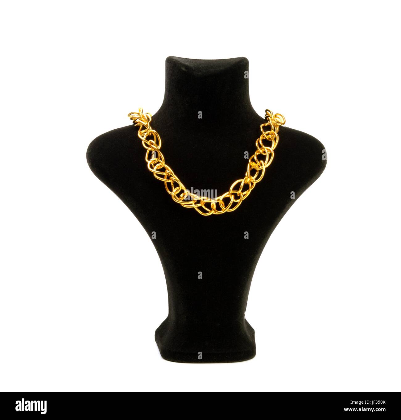 Golden necklace chain Stock Photo - Alamy