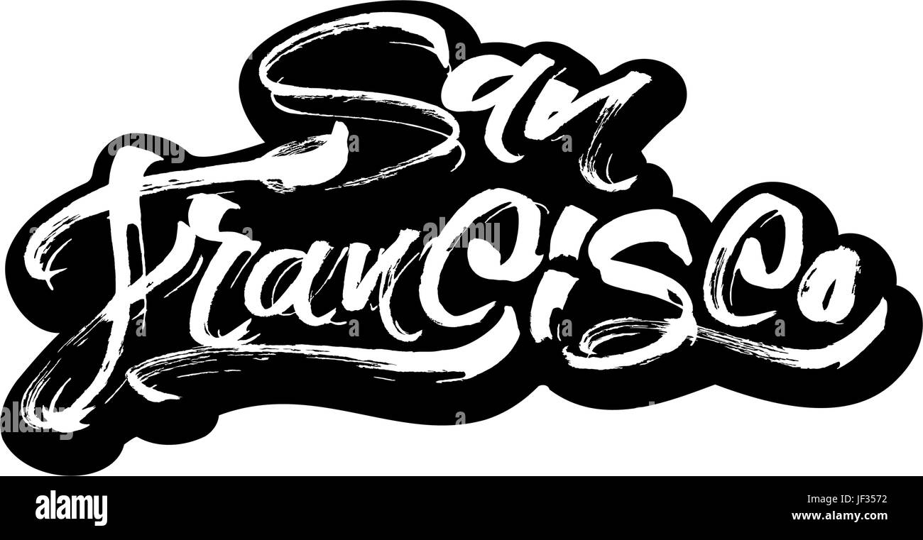 San Francisco. Sticker. Modern Calligraphy Hand Lettering for ...
