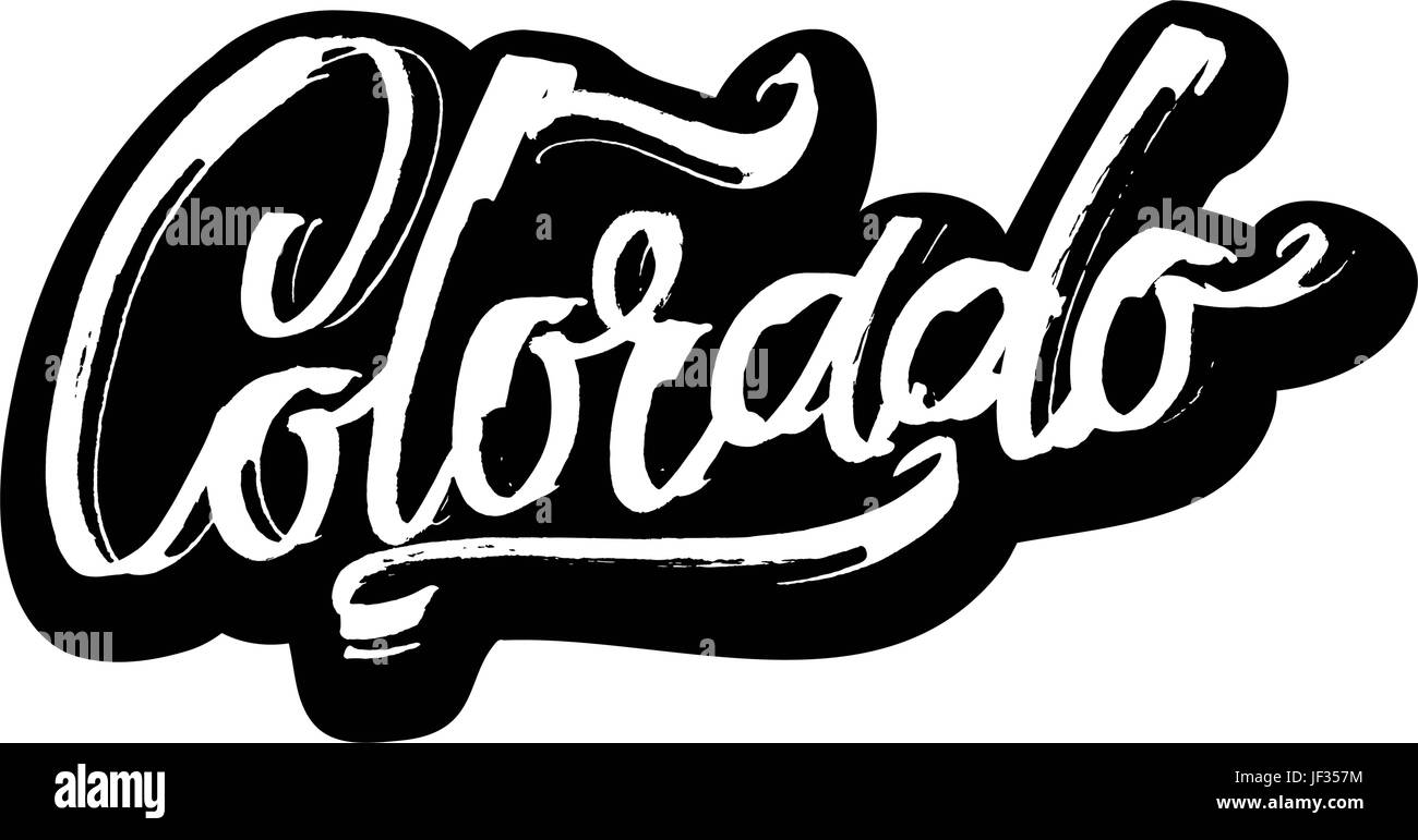 Colorado. Sticker. Modern Calligraphy Hand Lettering for Serigraphy ...