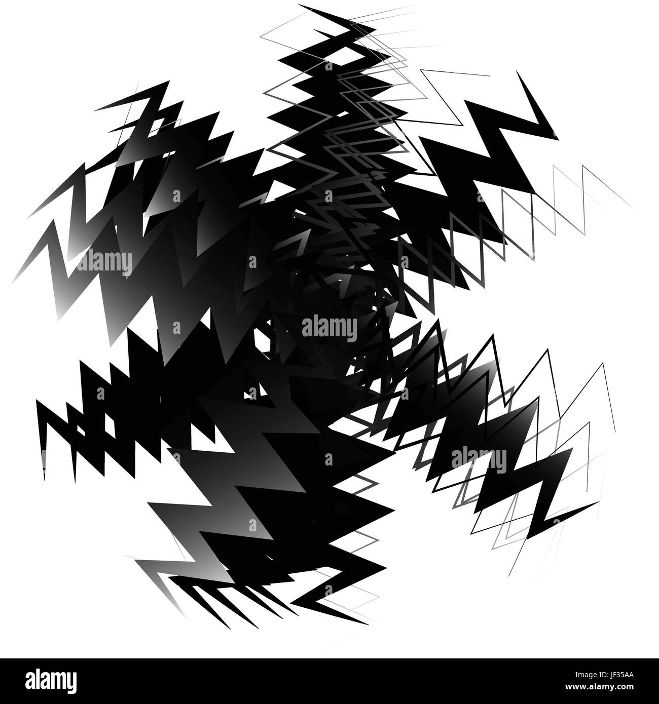 Geometric circle element made of overlapping edgy shapes. Abstract ...